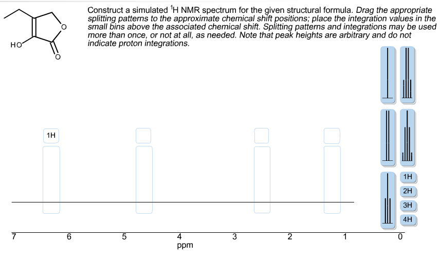 Solved Construct a simulated 1H NMR spectrum for the given | Chegg.com