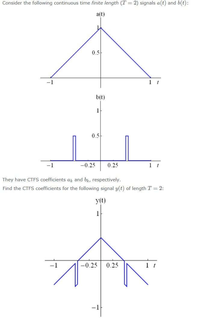 Solved Consider the following continuous time finite length | Chegg.com Solved Consider the following continuous time finite length | Chegg.com
