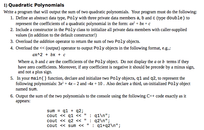 Solved Write a program that will output the sum of two | Chegg.com