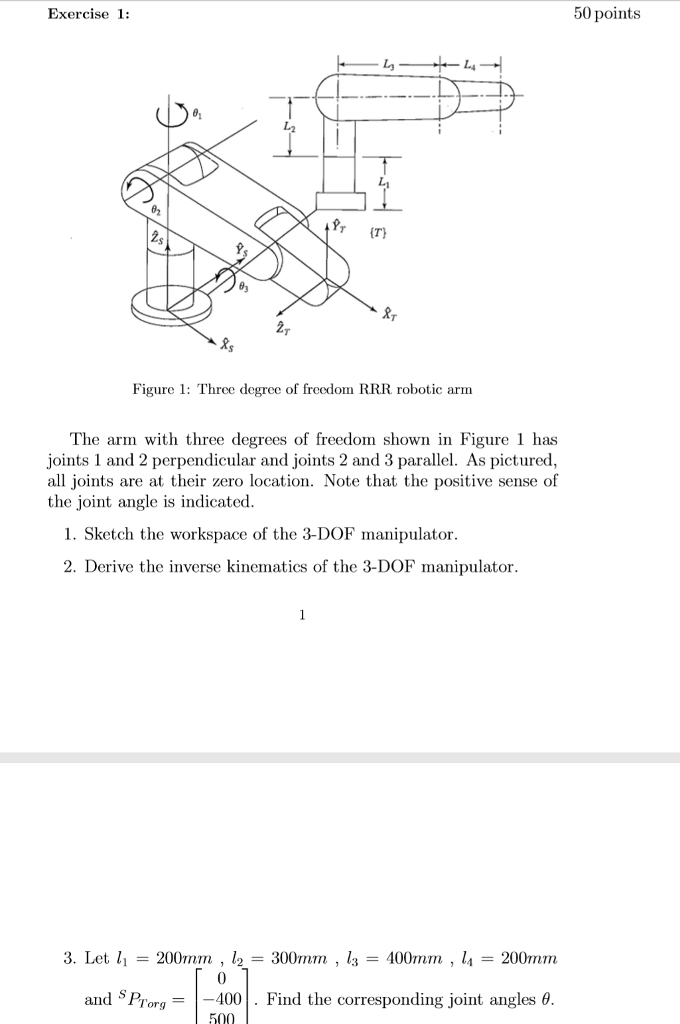 Solved Exercise 1: 50 points TIT) 83 Figure 1: Three degree | Chegg.com