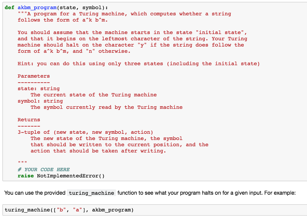 def akbm _program(state, symbol): ""A program for a | Chegg.com
