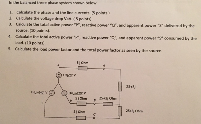 Solved In the balanced three phase system shown below | Chegg.com