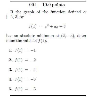 Solved If the graph of the function defined o [-3, 3] by | Chegg.com