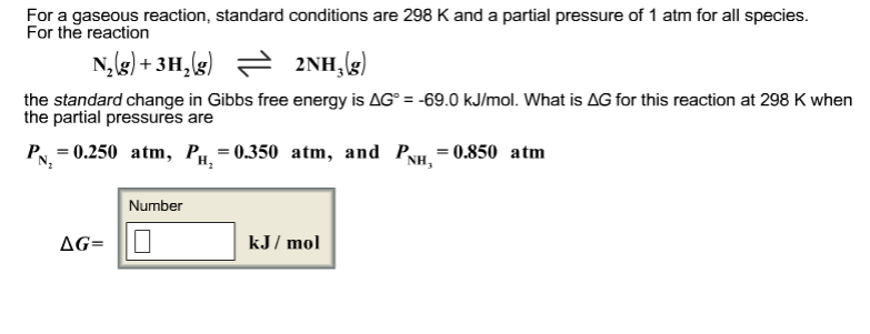 Solved For a gaseous reaction, standard conditions are 298 K | Chegg.com