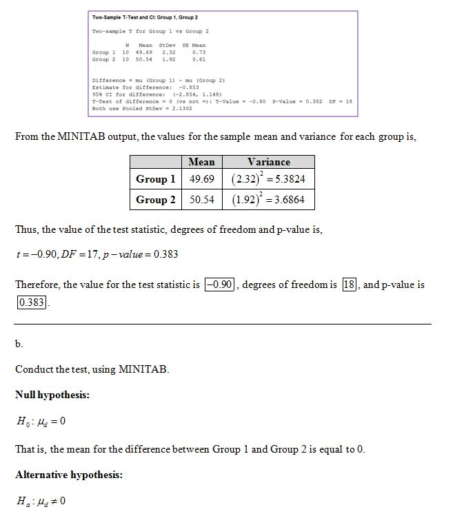 (Solved) - Two-sample t test versus matched pairs t test. Consider the ...