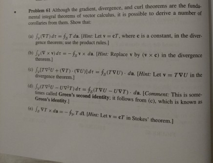 Solved Problem 61 Although the gradient, divergence, and | Chegg.com