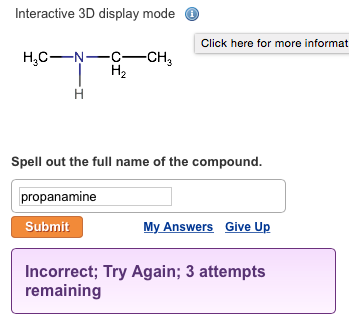 Solved Interactive 3D display mode H3C H2 H2 Spell out the | Chegg.com