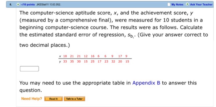 Solved The computer-science aptitude score, x, and the | Chegg.com