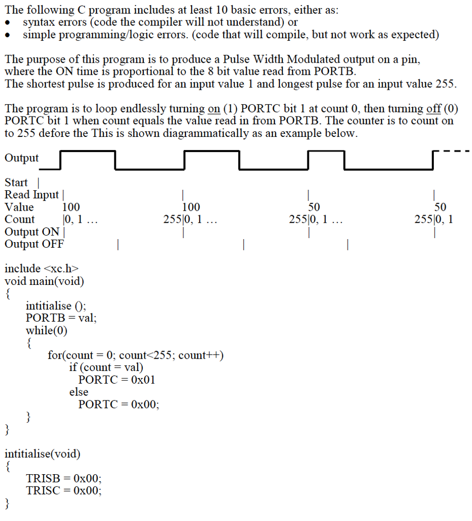 Solved The following C program includes at least 10 basic | Chegg.com
