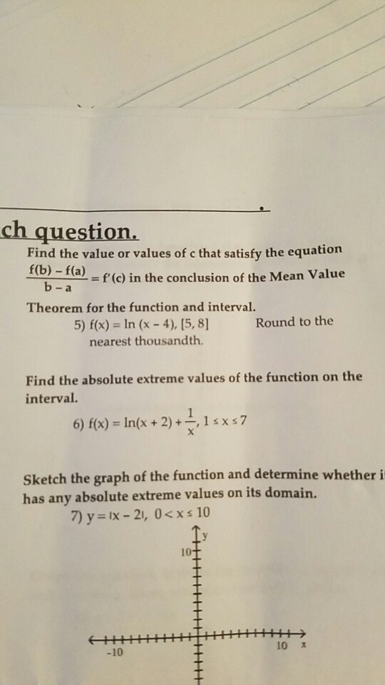 Solved ch question. Find the value or values of c that | Chegg.com