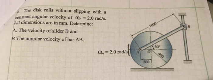 Solved The disk rolls without slipping with a constant | Chegg.com