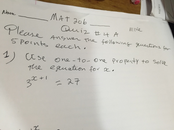 Solved Use one - to - one property to solve the equation for | Chegg.com