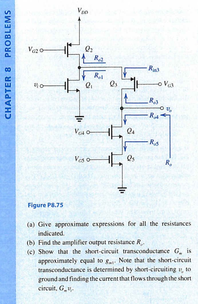 Solved #8.75 Figure P8.75 shows a folded-cascode CMOS | Chegg.com