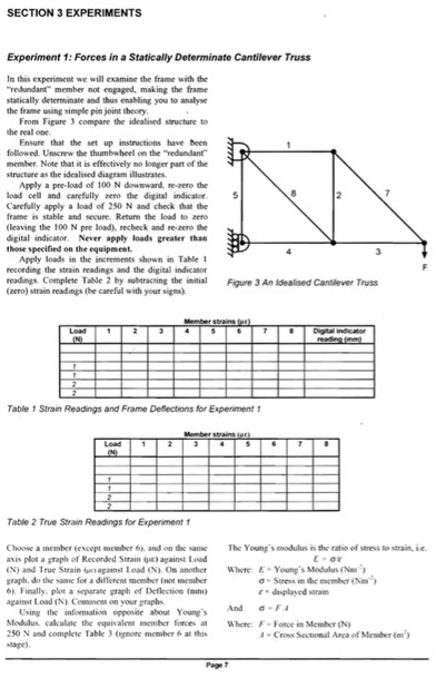 Solved SECTION 3 EXPERIMENTS Experiment 1 Forces in a | Chegg.com