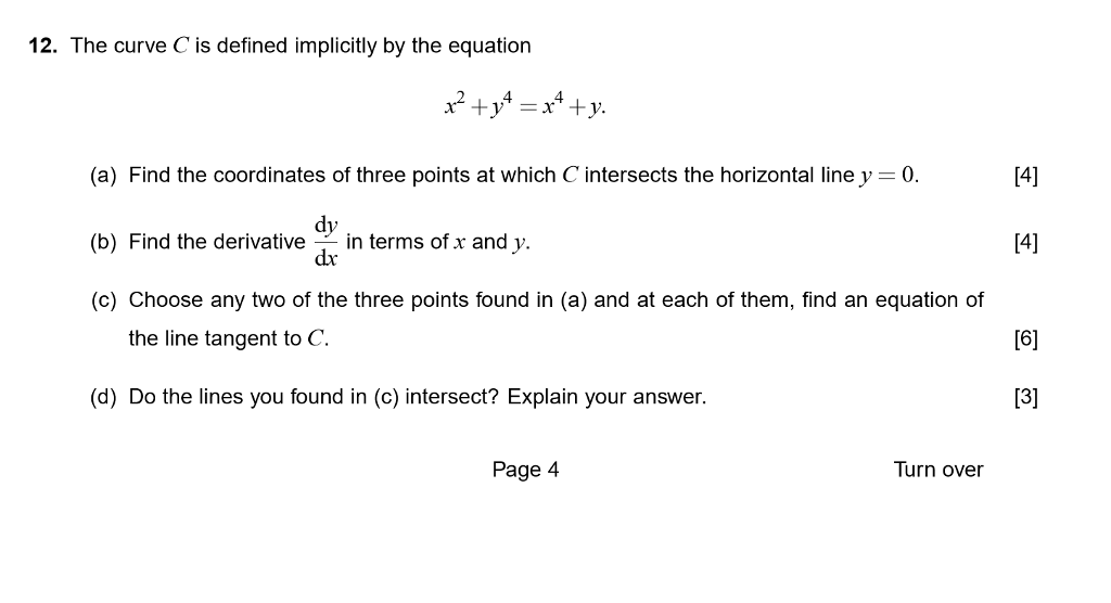 Solved 12. The curve C is defined implicitly by the equation | Chegg.com