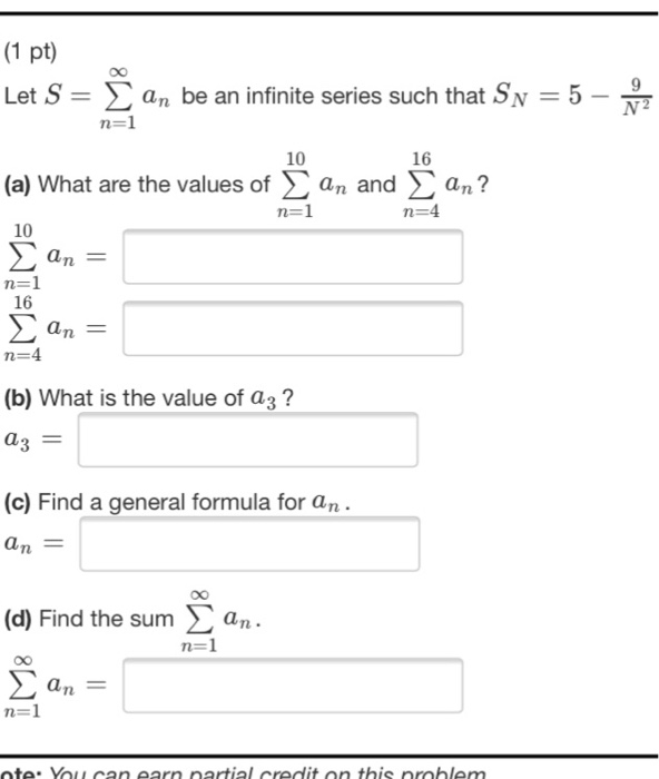 Solved Let S = sigma_n = 1^infinity a_n be an infinite | Chegg.com