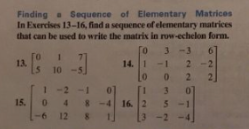 Solved Finding Sequence of Elementary Matrices In Exercises | Chegg.com