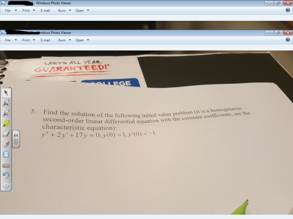 Solved Find The Solution Of The Following Initial Value 6193