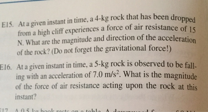 Solved At a given instant in time, a 4-kg rock that has been | Chegg.com