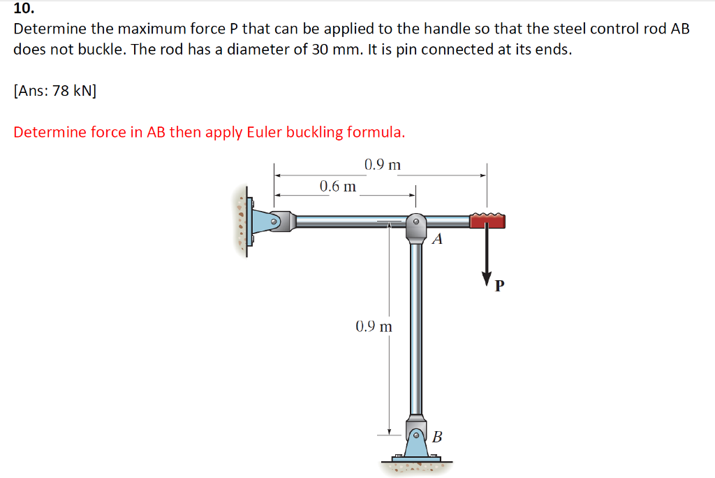 Solved 10 Determine The Maximum Force P That Can Be Applied