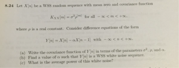 Let X[n] be a WSS random sequence with mean zero and | Chegg.com