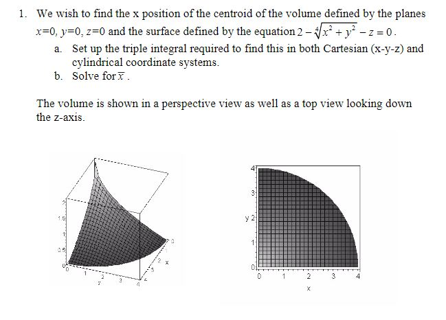 Solved 1. We wish to find the x position of the centroid of | Chegg.com