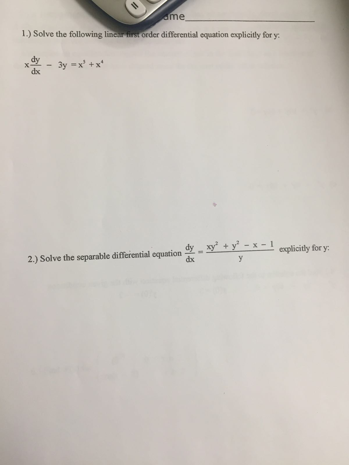 Solved Solve the following linear first order differential | Chegg.com