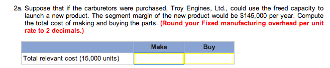 Solved Exercise 12-3 Make or Buy a Component (LO 12-3] Troy | Chegg.com