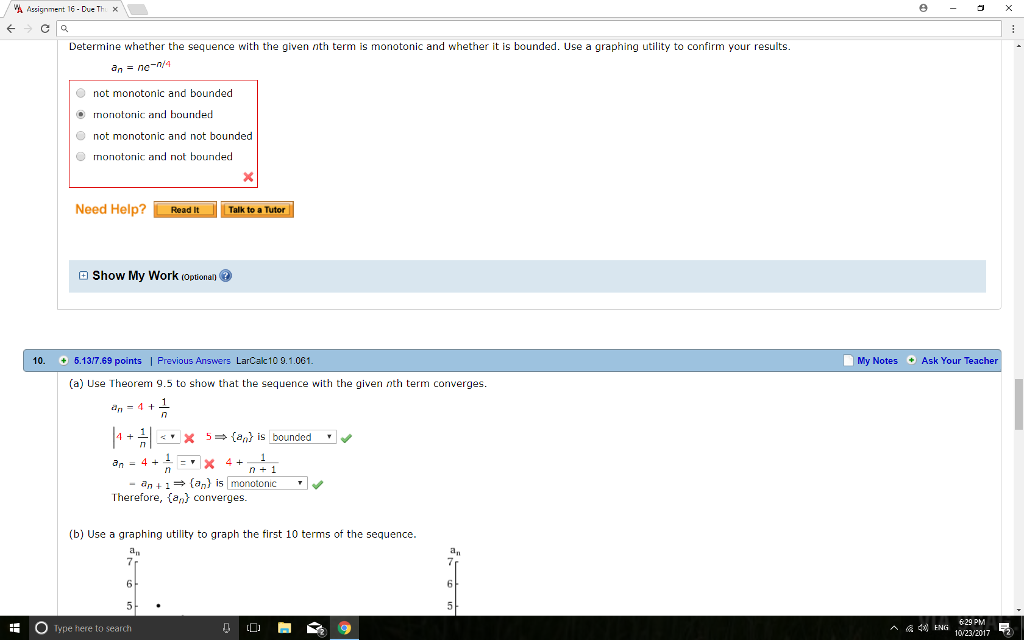 Solved A Aszignment 16-Due Th Determine whether the sequence | Chegg.com