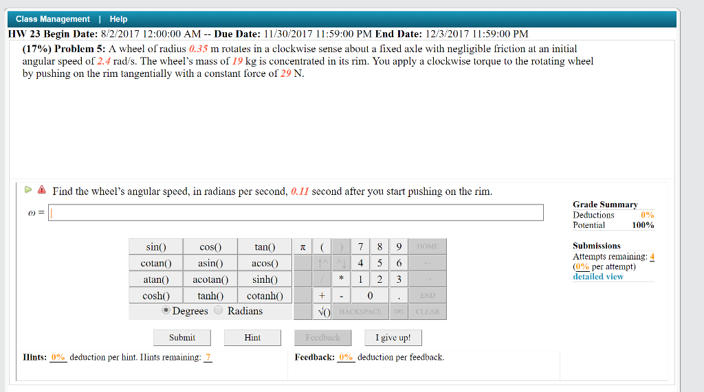 Solved Class Management | Help HW 23 Begin Date: 8.2/2017 | Chegg.com