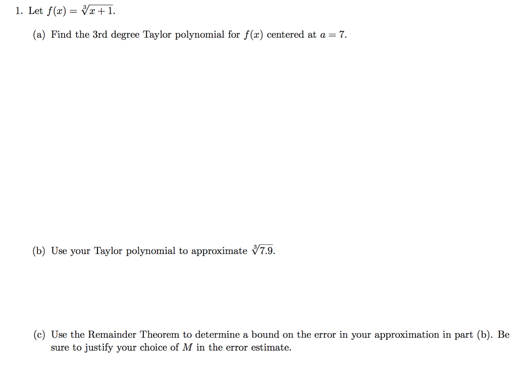 Solved Let f(x) = 3 squareroot x + 1. (a) Find the 3rd | Chegg.com