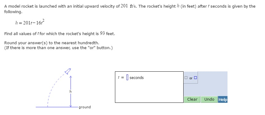 Solved A model rocket is launched with an initial upward | Chegg.com