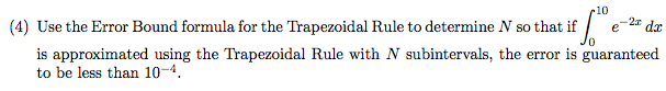 Solved (4) Use the Error Bound formula for the Trapezoidal | Chegg.com