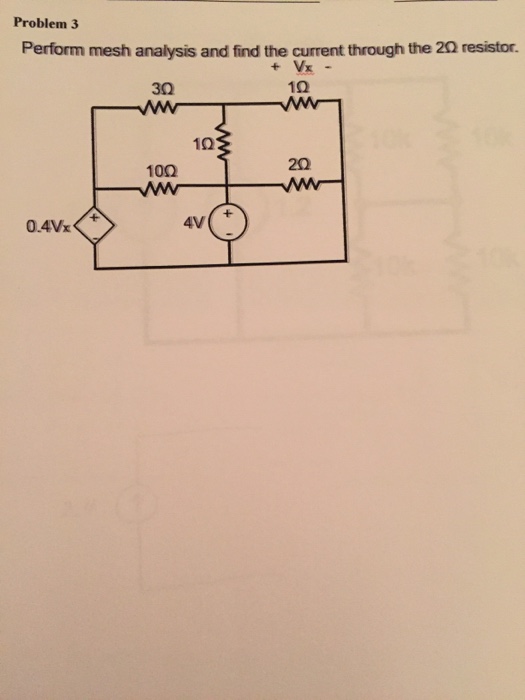 Solved Perform mesh analysis and find the current through | Chegg.com