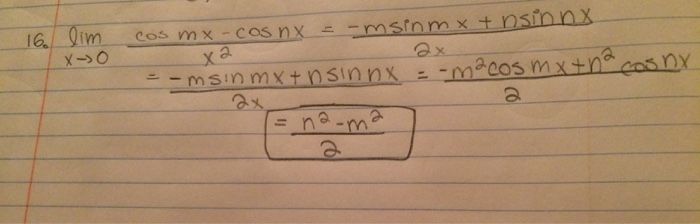 Solved Essential calculus early tr Lim_x rightarrow cos mx | Chegg.com