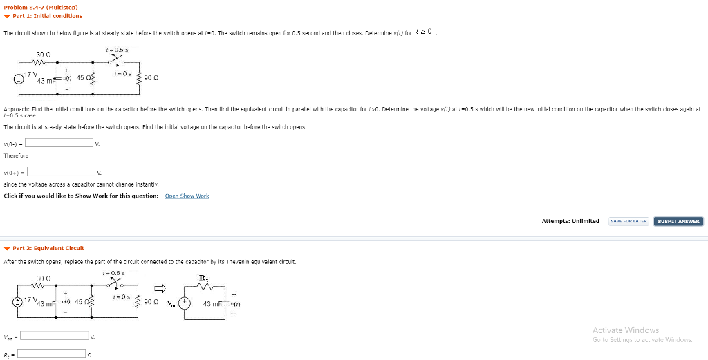 Solved Problem 8.4-7 (Multistep) Part 1: Initial | Chegg.com
