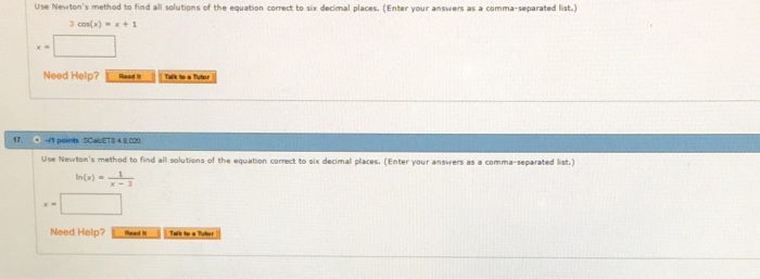 Solved Use Newton method to find all solutions of the | Chegg.com