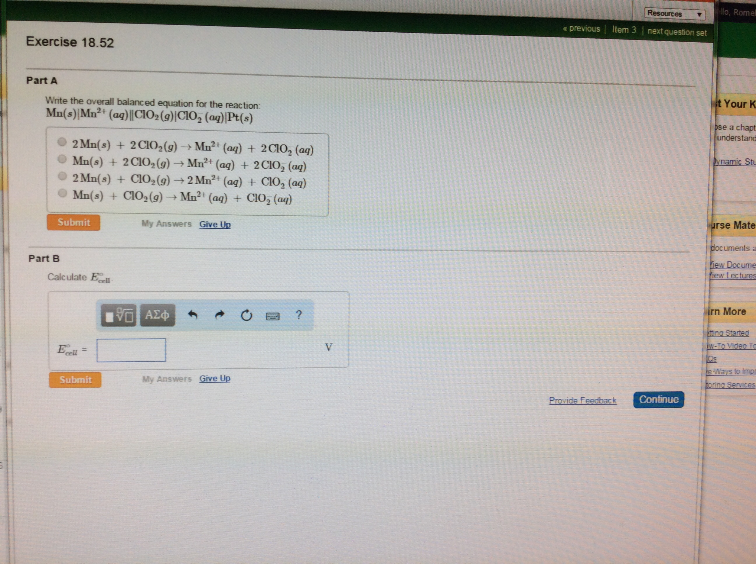 Solved Write the overall balanced equation for the reaction: | Chegg.com