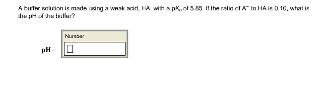 Solved A buffer solution is made using a weak acid, HA, with | Chegg.com