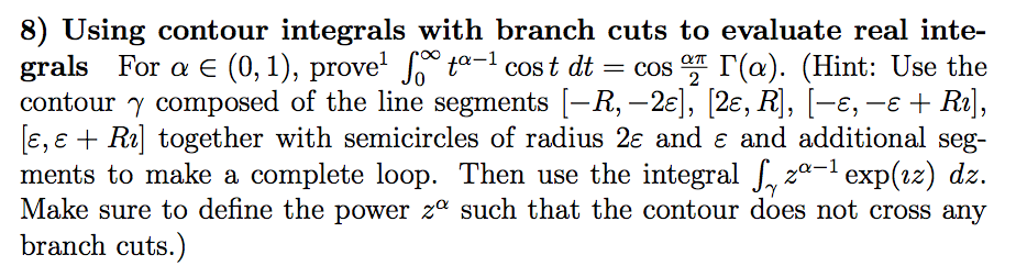 Using contour integrals with branch cuts to evaluate | Chegg.com