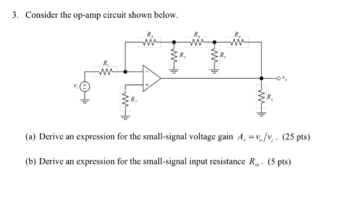 Solved Consider the op - amp circuit shown below. Derive an | Chegg.com