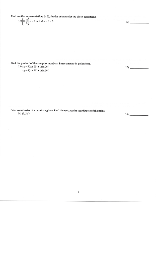 Solved Find another representation, (r, θ), for the point | Chegg.com