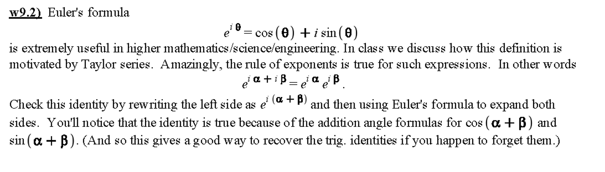 Solved Euler's formula e^i theta = cos(theta) + i sin(theta) | Chegg.com