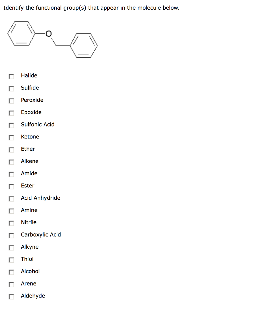 Solved Identify the functional group(s) that appear in the | Chegg.com