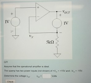 Solved Assume that the operational amplifier is ideal. The | Chegg.com
