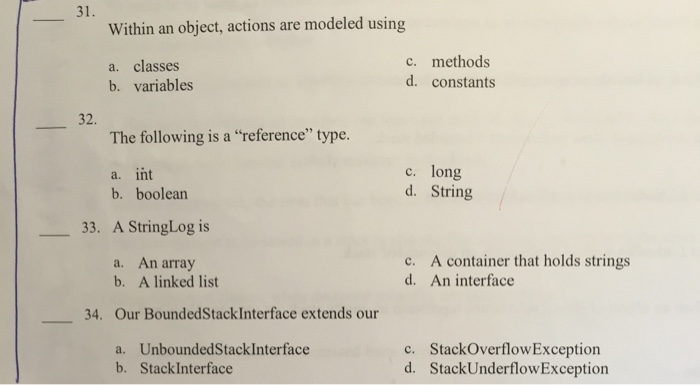 Solved Within An Object Actions Are Modeled Using Classes 3755