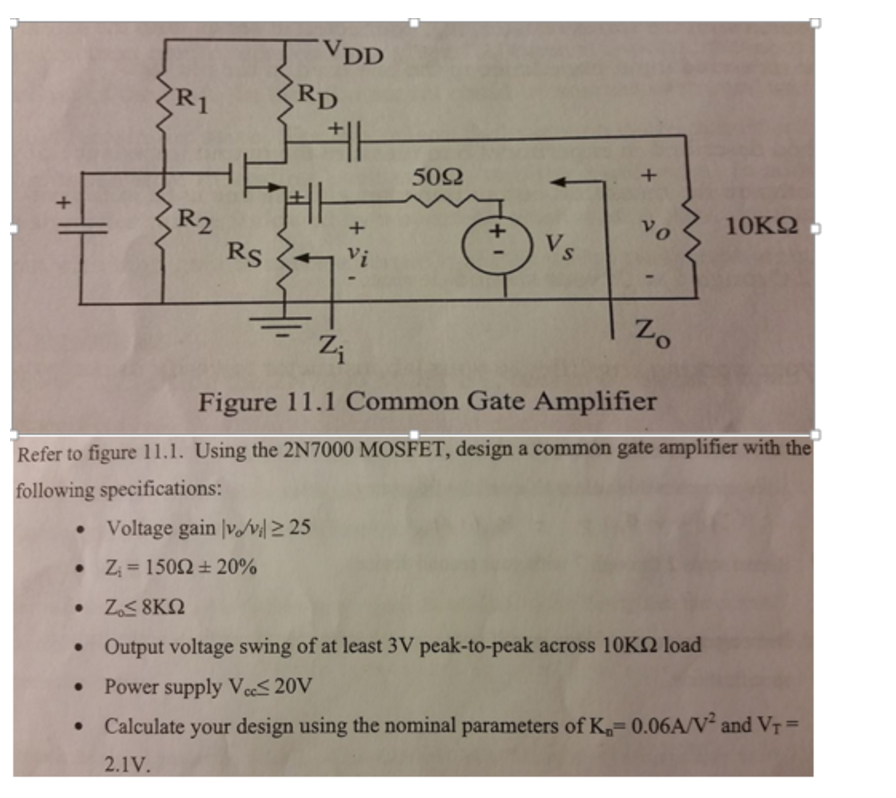 Common gate nmos amplifier design Common gate nmos amplifier design