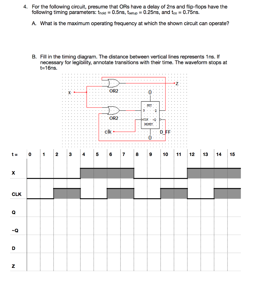 Solved For the following circuit, presume that ORs have a | Chegg.com