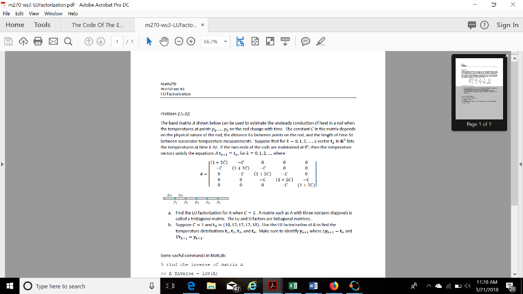 Solved m270-ws3-LUFactorization.pdf Adobe Acrobat Pro DC | Chegg.com