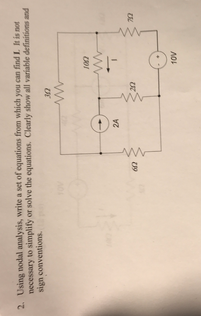 Solved Using nodal analysis, write a set of equations from | Chegg.com
